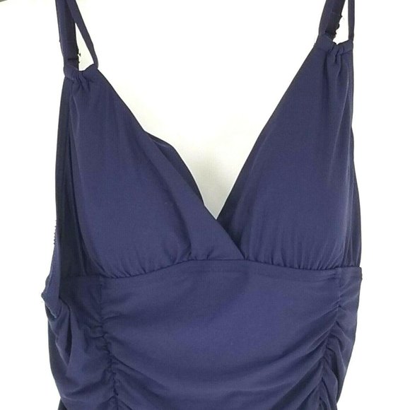 Calvin Klein | Swim | Calvin Klein Ruched Tankini Top Swimsuit Navy New ...